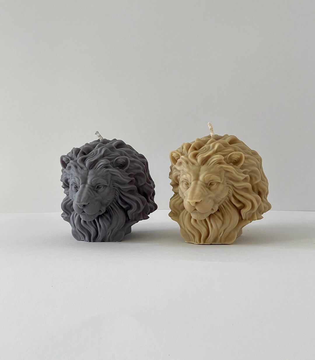 Lion Candle, Large Lion Head Candle, Sculpture Candle, Eco Candle ...