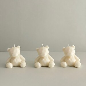 Geometric Teddy Bear Candle: Hand Poured Soy Wax - Etsy