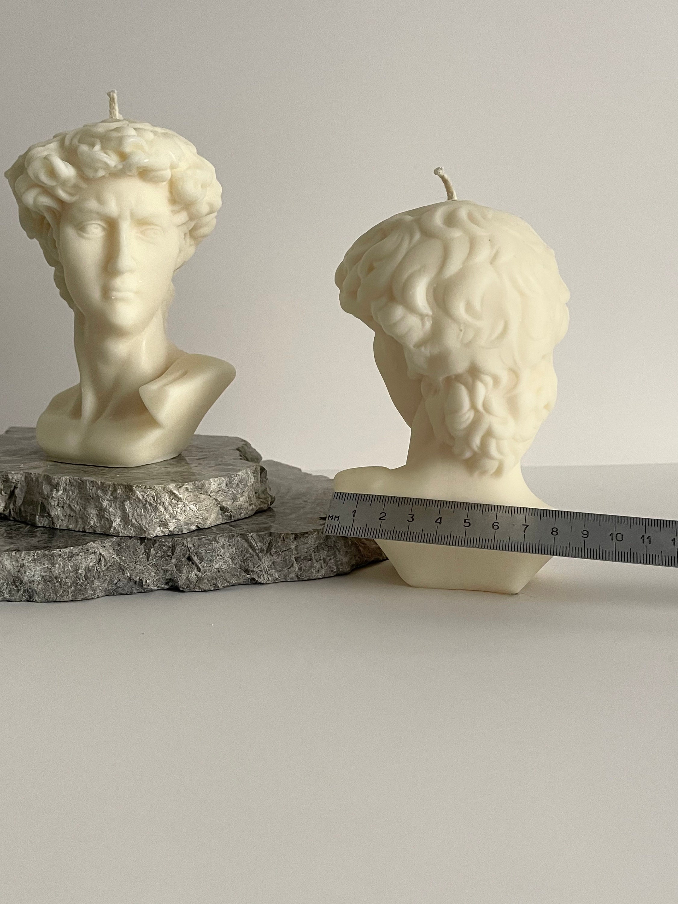 Large David Head Candle, Eco Soy Wax Sculptural Candle, Nature Friendly ...