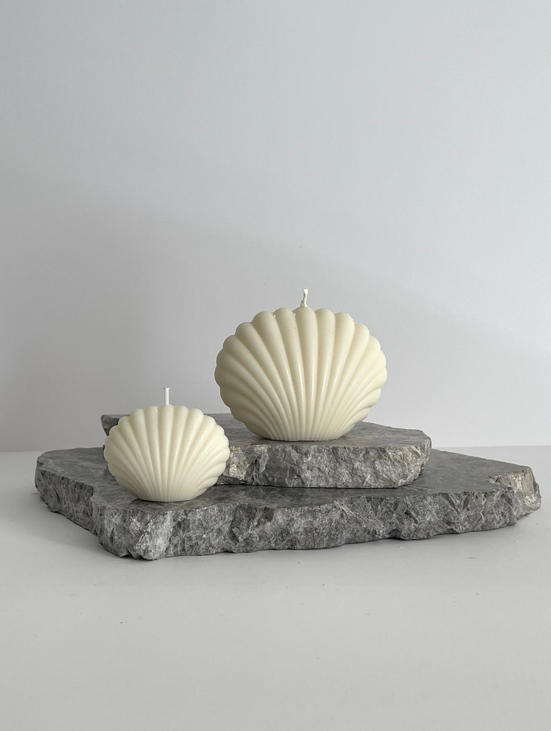 Shell Candles Soy Wax Candle Home Decor Scallop Shell - Etsy