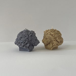 Lion Candle, Large Lion Head Candle, Sculpture Candle, Eco Candle ...