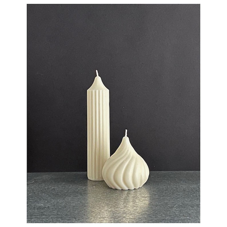 Ribbed Pillar Candle Cylinder Candle Decorative Candle - Etsy