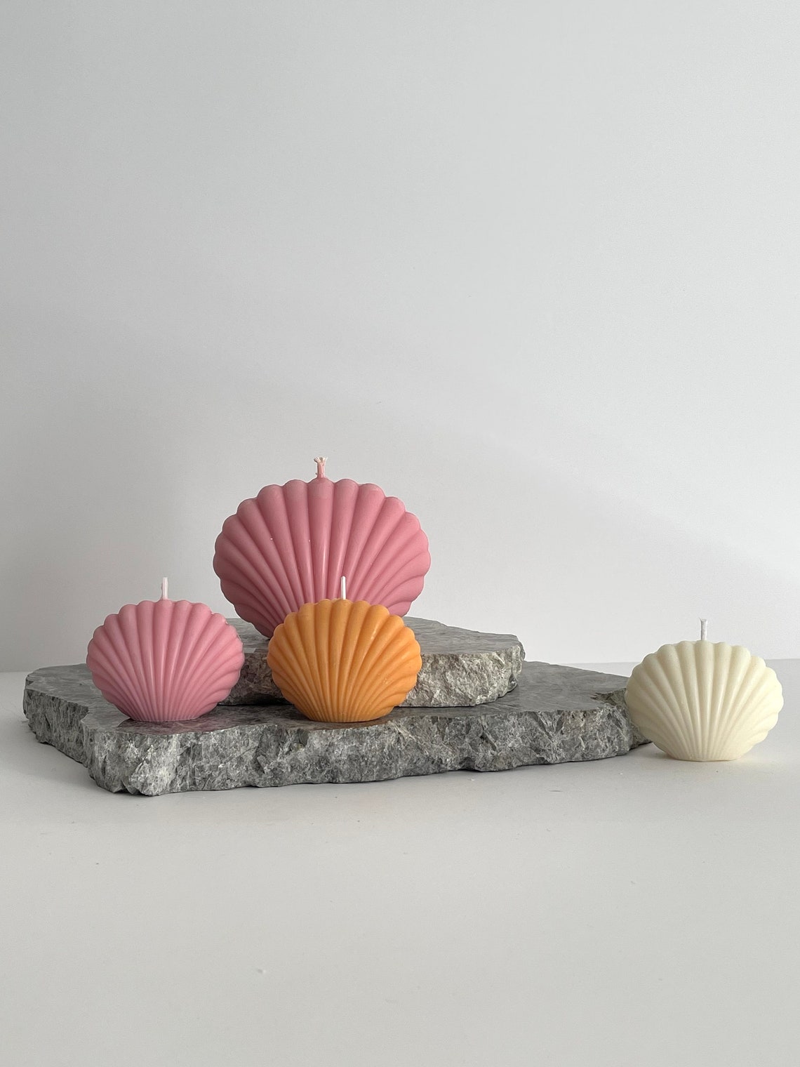 Shell Candles Soy Wax Candle Home Decor Scallop Shell - Etsy