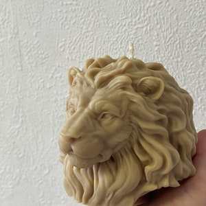 Lion Candle, Large Lion Head Candle, Sculpture Candle, Eco Candle ...
