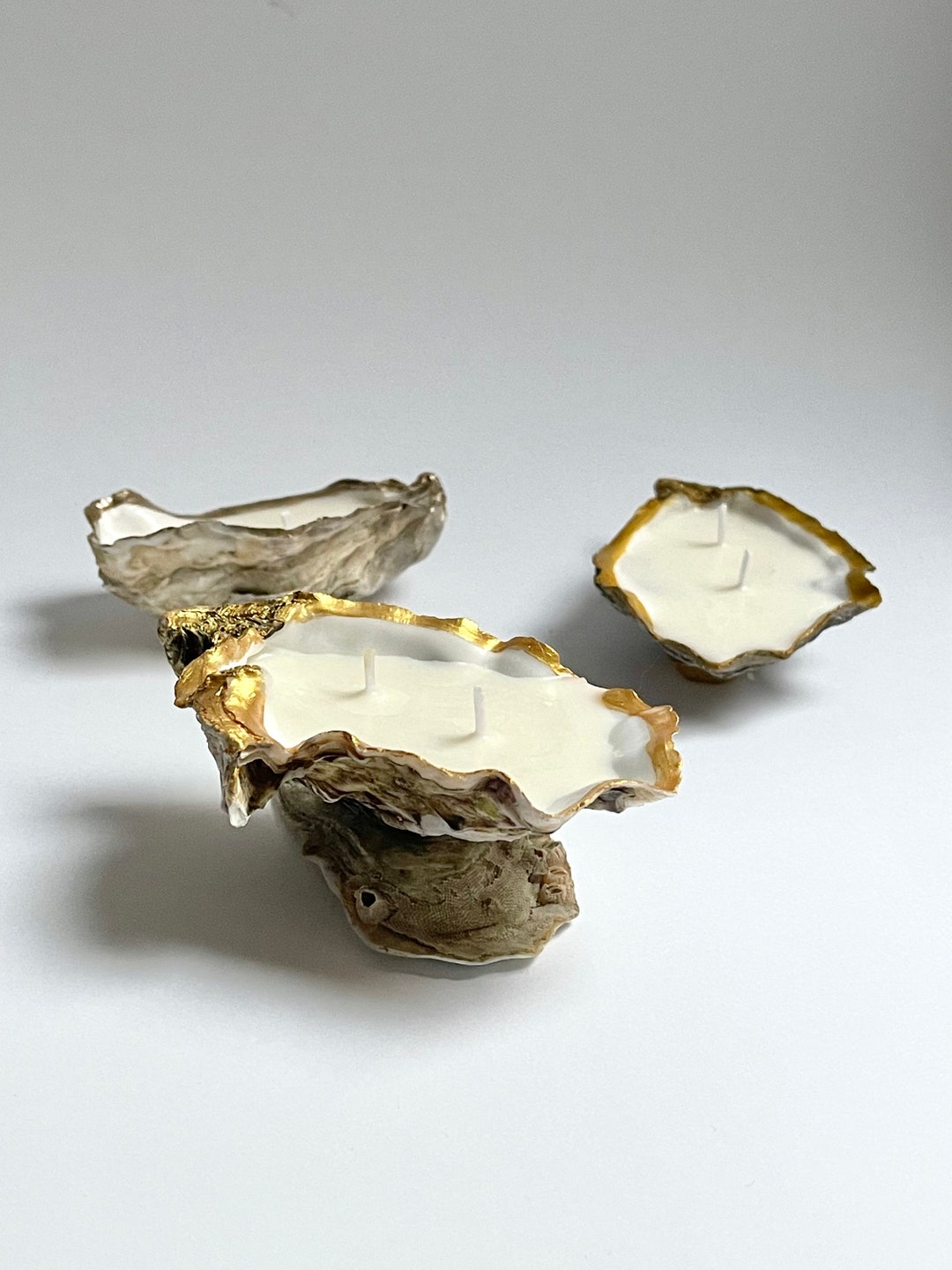 Oyster Shell Candle, Natural Oyster Shells, Sea Shell Candle, Oyster ...