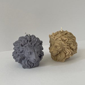 Lion Candle, Large Lion Head Candle, Sculpture Candle, Eco Candle ...