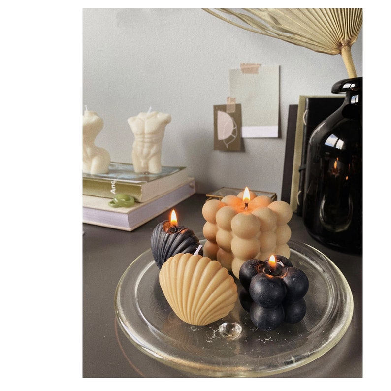 Shell Candles Soy Wax Candle Home Decor Scallop Shell - Etsy