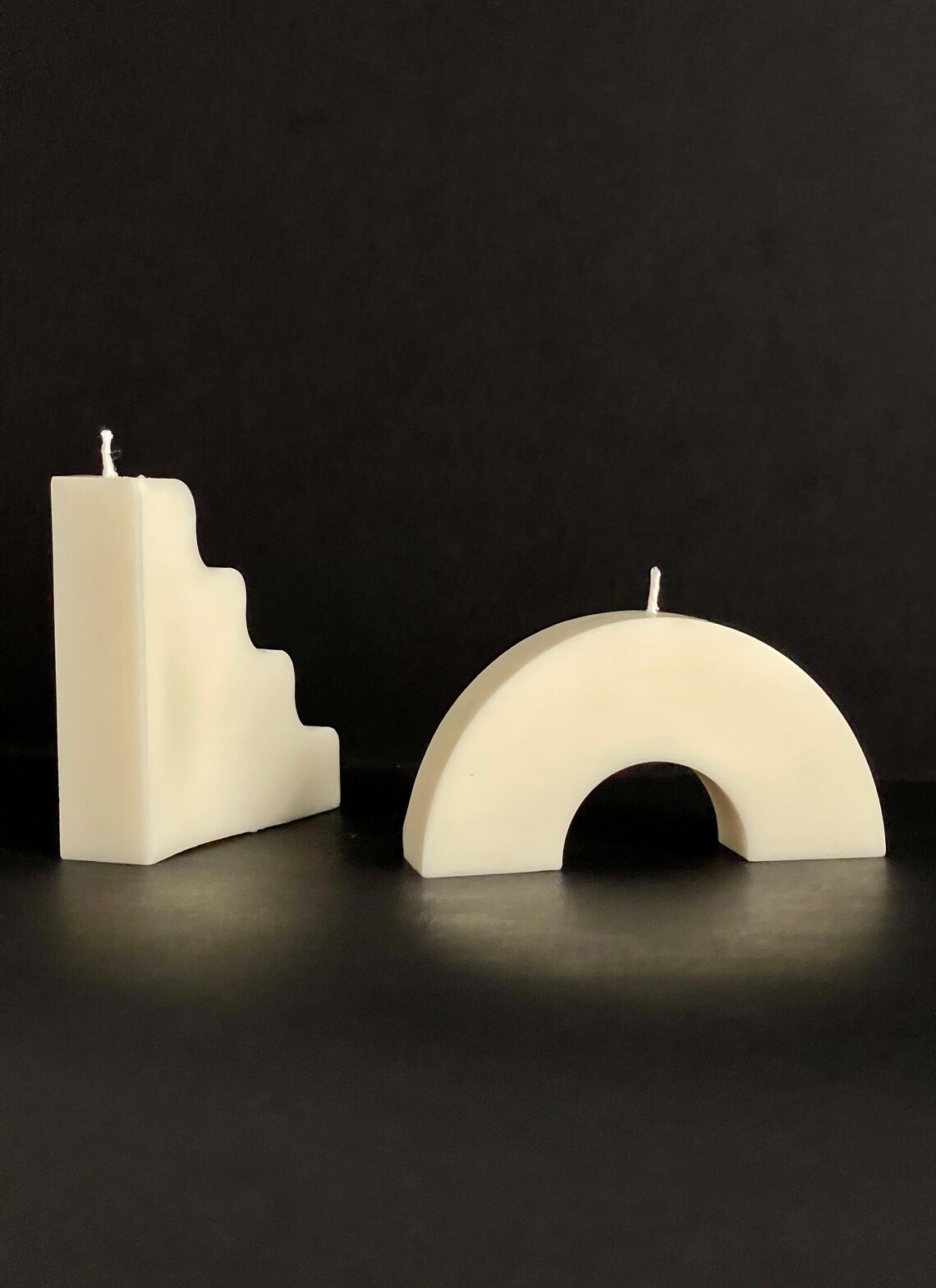SET OF 2 Minimalistic Candle Set Geometric Shape Candle - Etsy