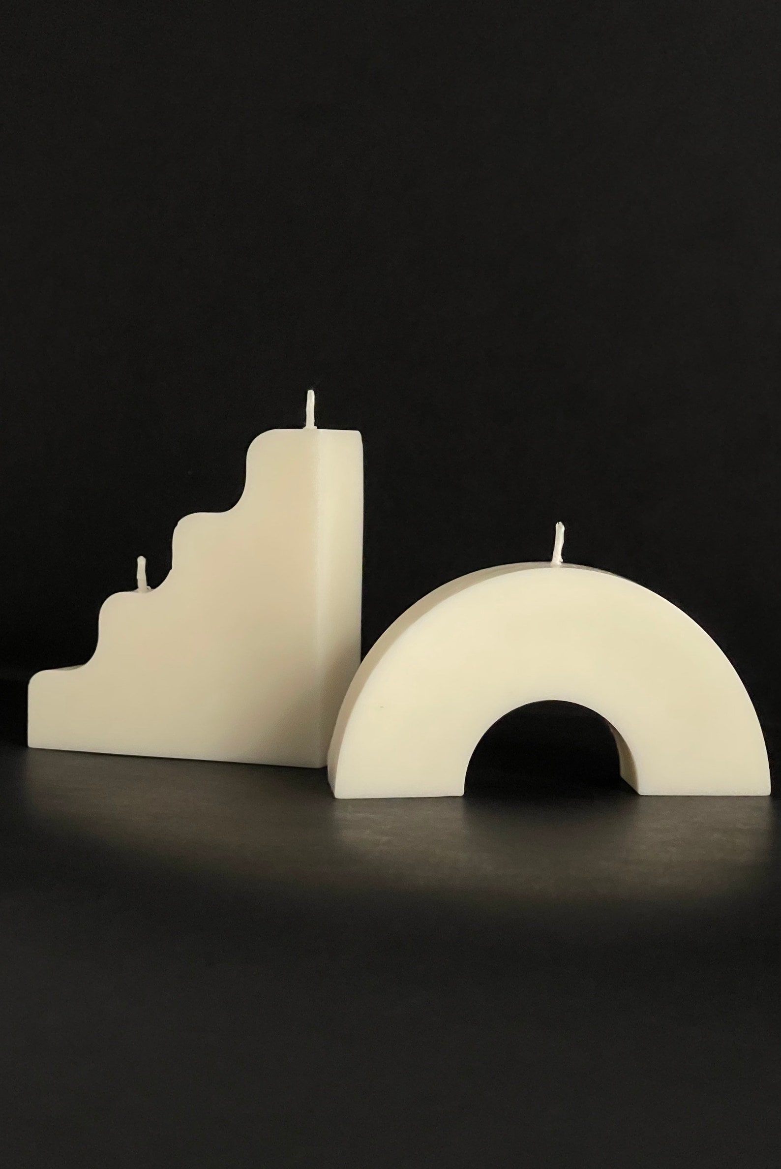 SET OF 2 Minimalistic Candle Set Geometric Shape Candle - Etsy