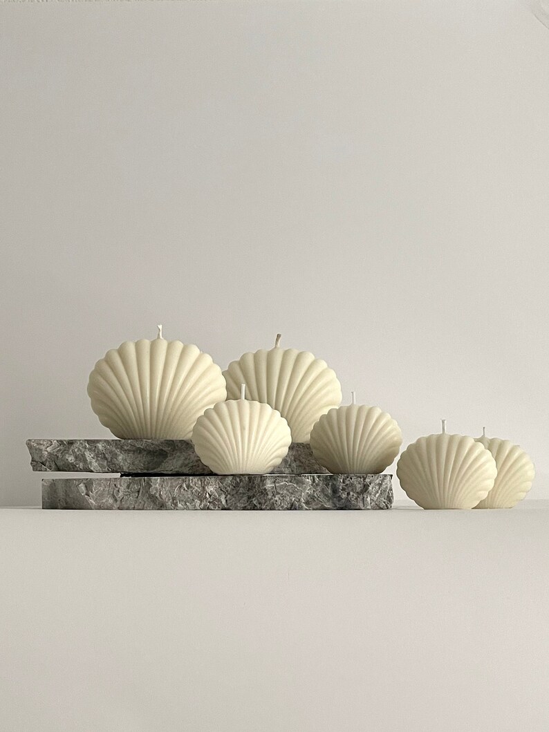 Shell Candles Soy Wax Candle Home Decor Scallop Shell - Etsy