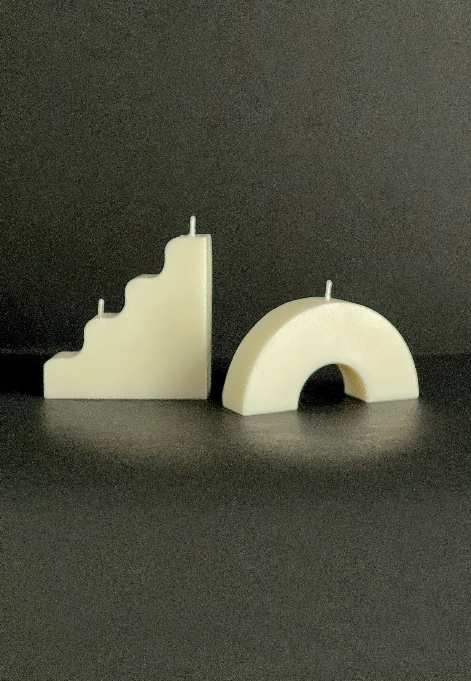 SET OF 2 Minimalistic Candle Set Geometric Shape Candle - Etsy