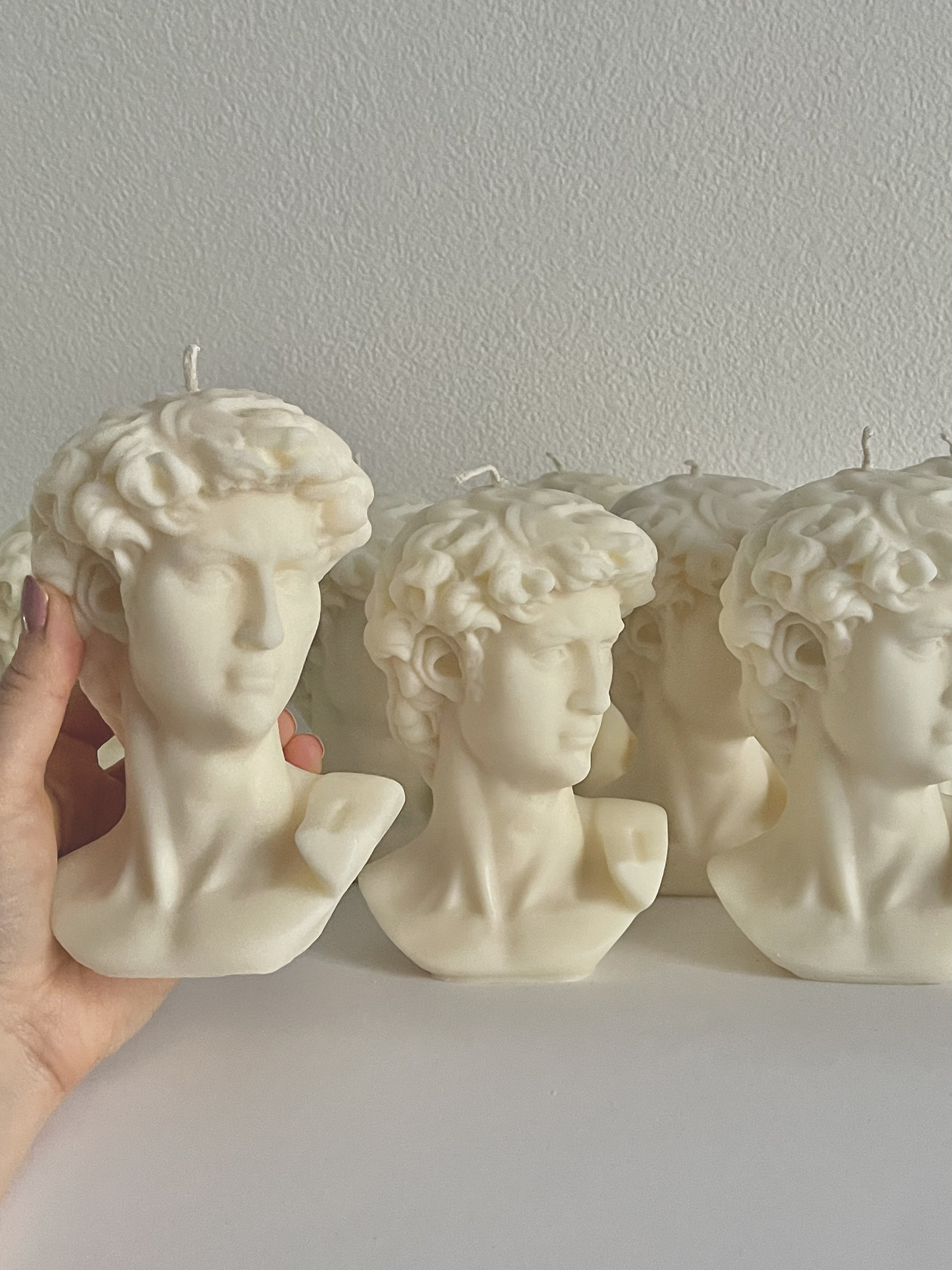 Large David Head Candle, Eco Soy Wax Sculptural Candle, Nature Friendly ...