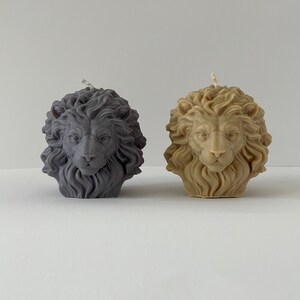 Lion Candle, Large Lion Head Candle, Sculpture Candle, Eco Candle ...
