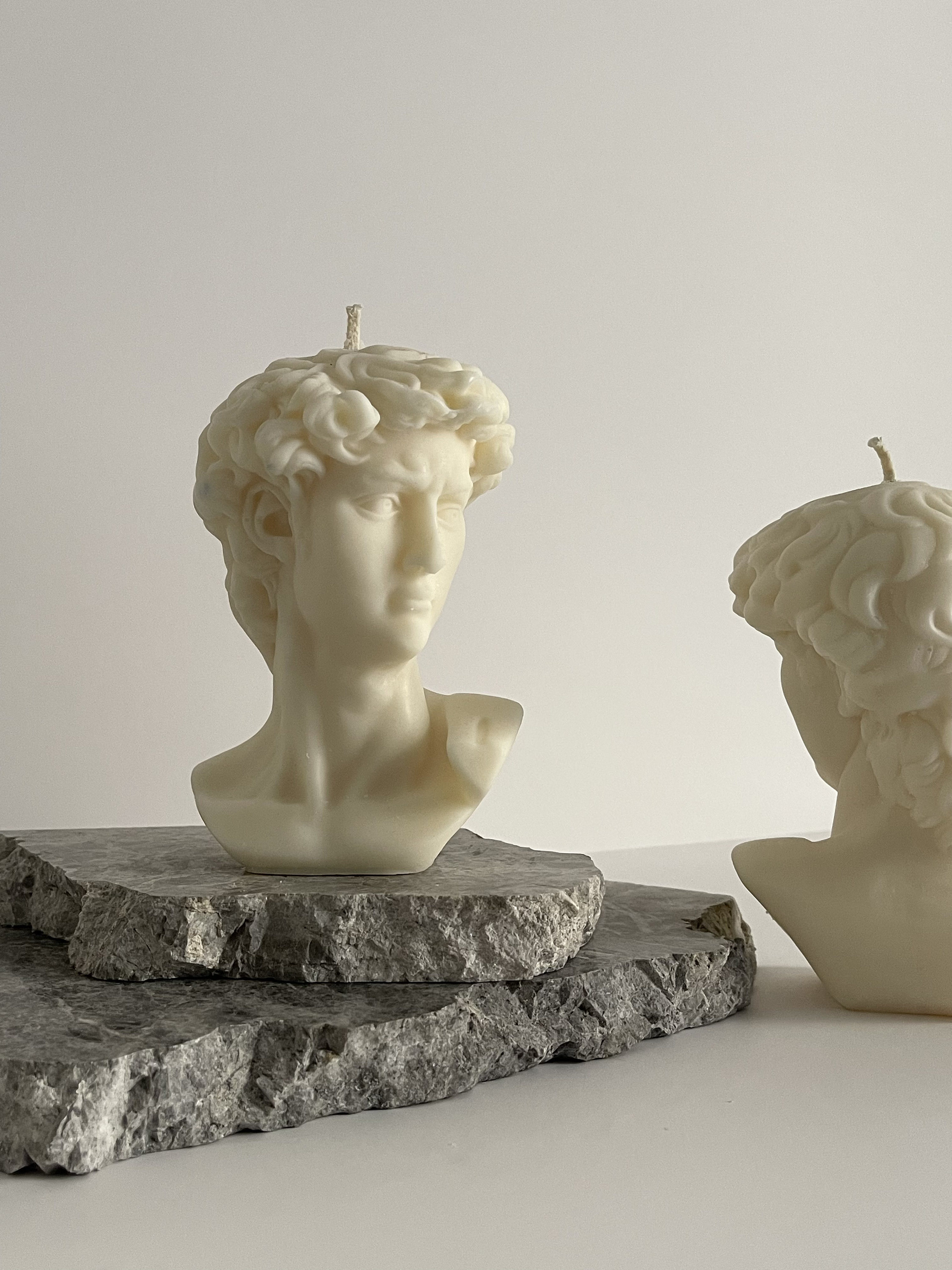 Large David Head Candle, Eco Soy Wax Sculptural Candle, Nature Friendly ...
