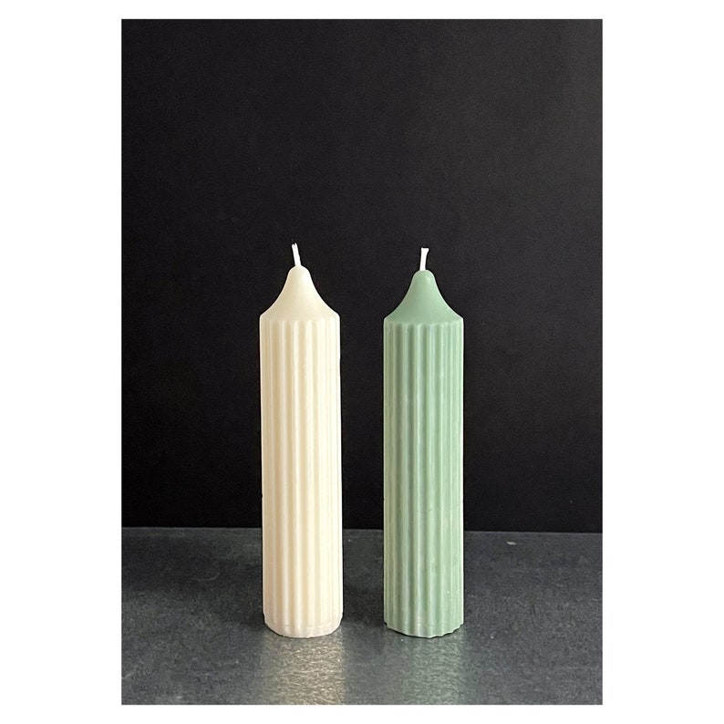 Ribbed Pillar Candle Cylinder Candle Decorative Candle - Etsy