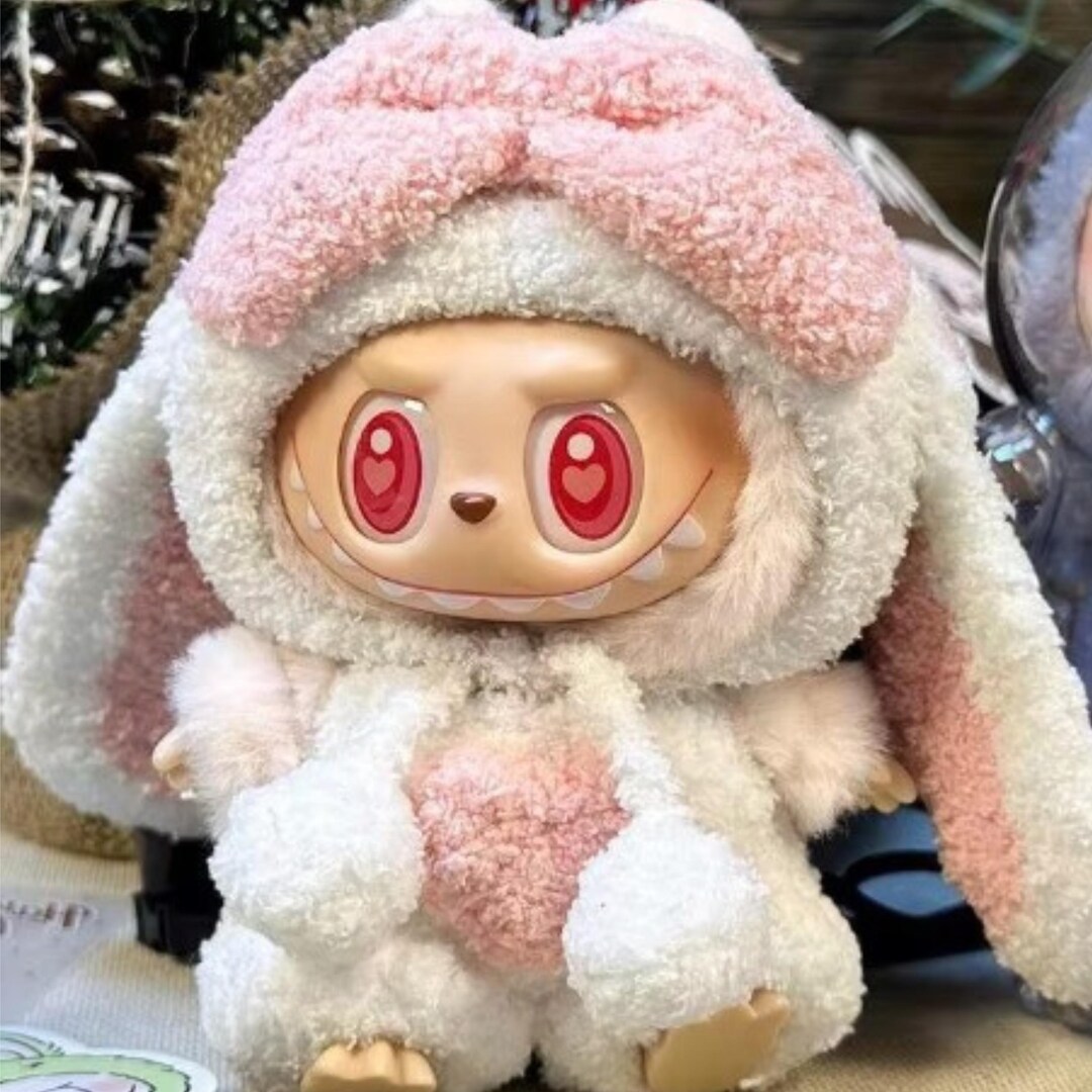 Adorable Pink Rabbit Outfit for Labubu Doll, Bunny Costume for Labubu ...