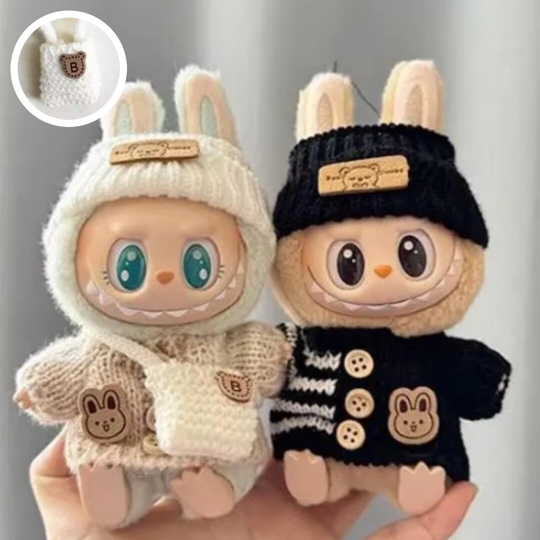 Homeade Micro Crochet Pattern Labubu Doll, Scarf Hat Dolls Accessories ...