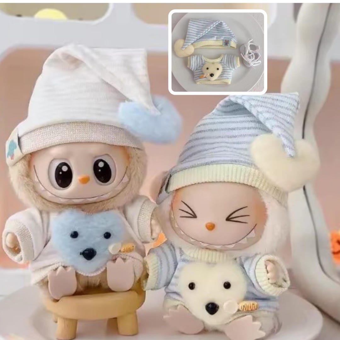 Cute Sleepwear Outfit for Labubu Dolls, Pajamas Set for Labubu ...