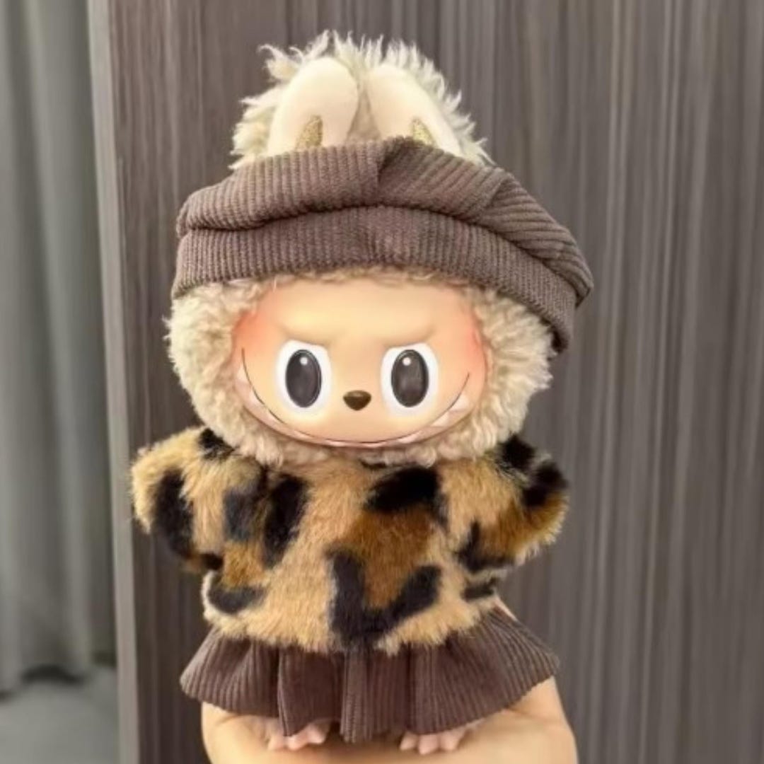 Cute Leopard Pattern Labubu, Trendy Leopard Fashion Set for Labubu Doll ...