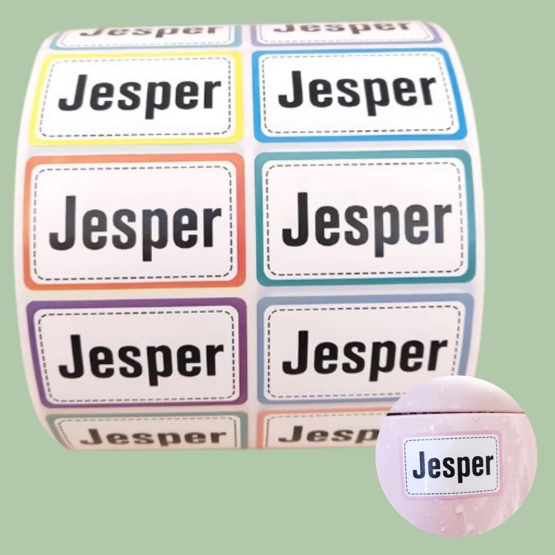 Rainbow Border Stickers, Border Name Sticker, Colored Border Name ...