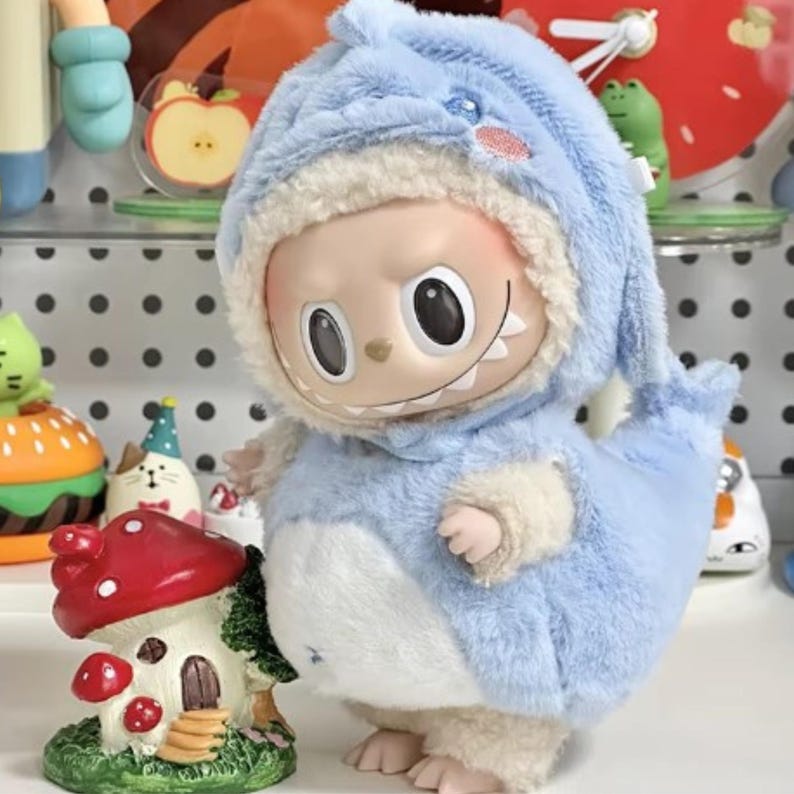 Kawaii Dinosaur Jumpsuit Pattern for Labubu Doll, Dinosaur Jumpsuit ...