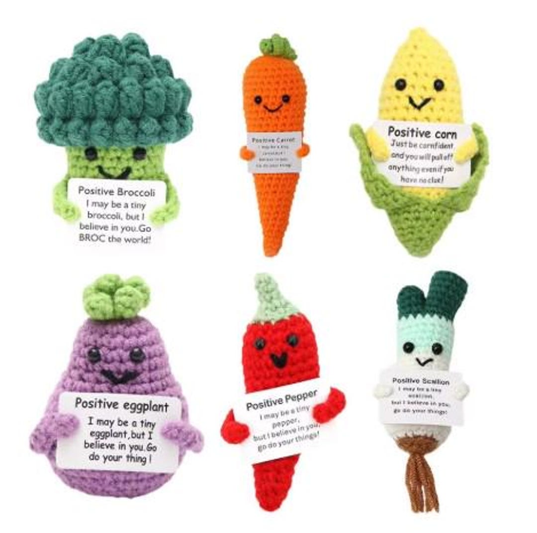 Cute Crochet Positive Vegetables, Handmade Vegetables Crochet Pattern ...