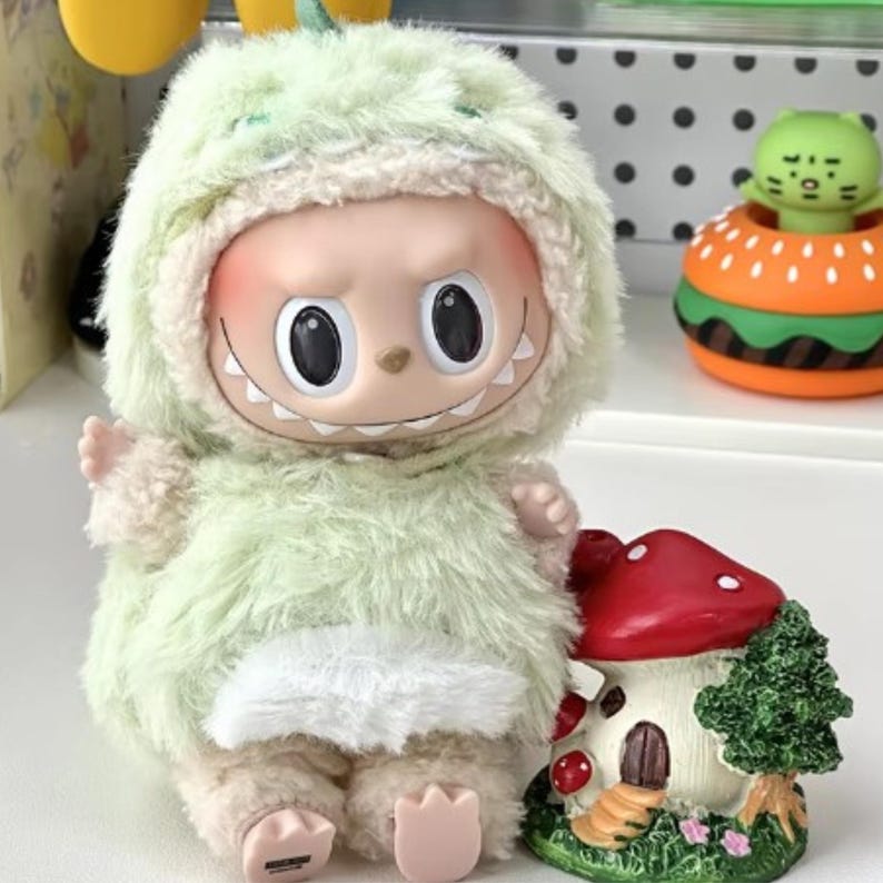 Kawaii Dinosaur Jumpsuit Pattern for Labubu Doll, Dinosaur Jumpsuit ...