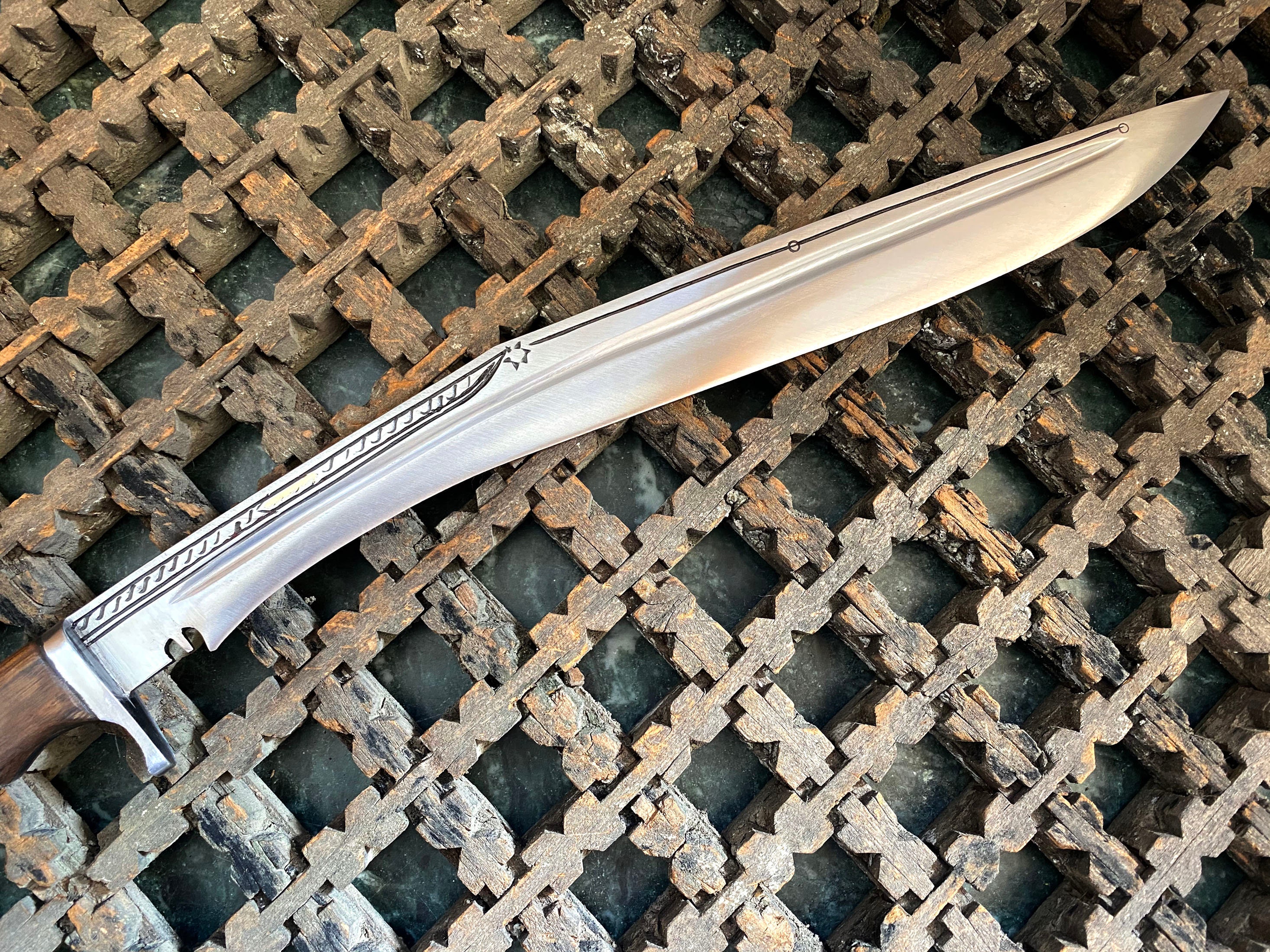18 Inches Long Blade Battle Siru Sword-full Tang Two Handed | Etsy