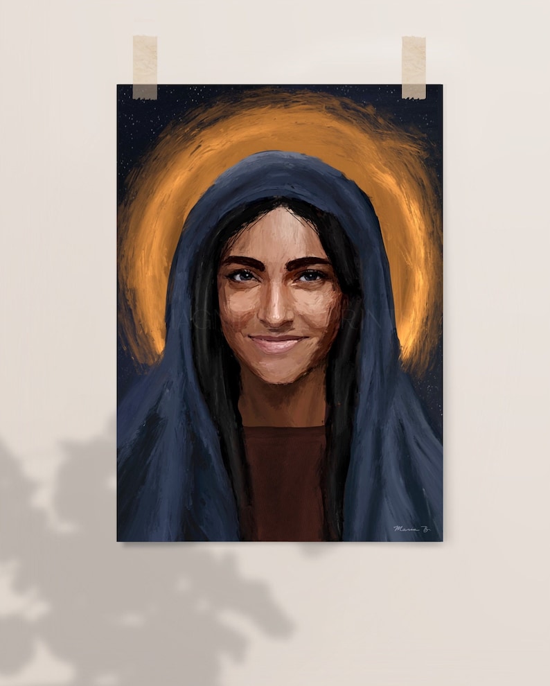 Virgin Mary Smiling Catholic Card Printable Art Digital - Etsy