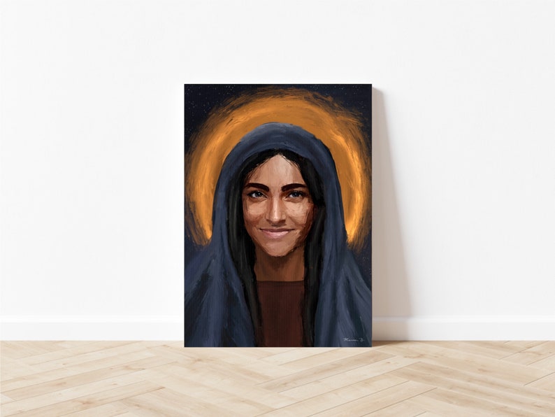 Virgin Mary Smiling Catholic Card Printable Art Digital - Etsy
