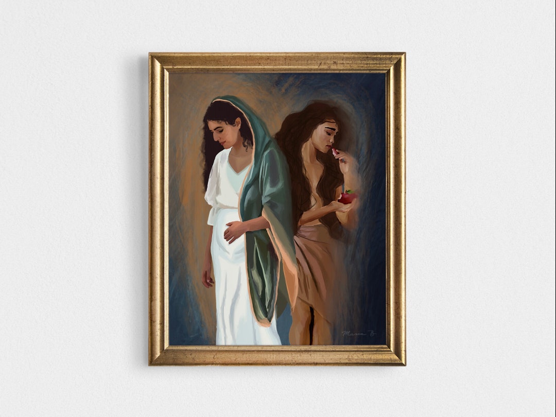 Mary and Eve Art Print, Christian Religious Catholic Fine Art Painting ...