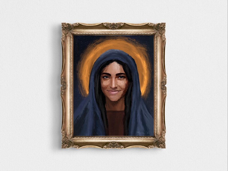 Virgin Mary Smiling Catholic Card Printable Art Digital - Etsy