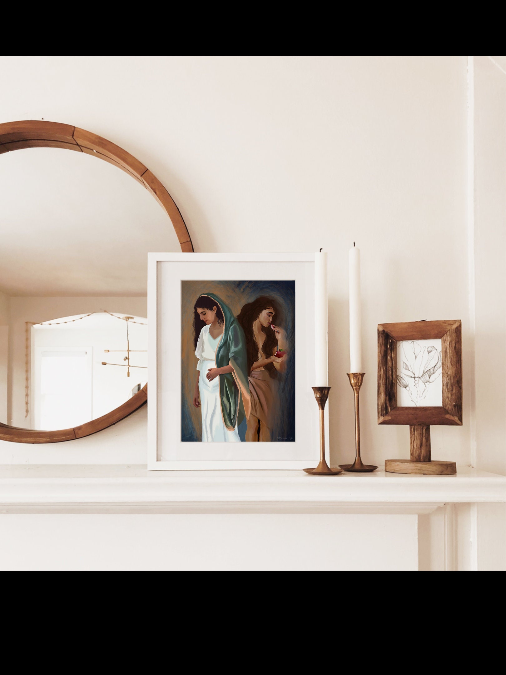 Mary and Eve Art Print, Christian Religious Catholic Fine Art Painting ...