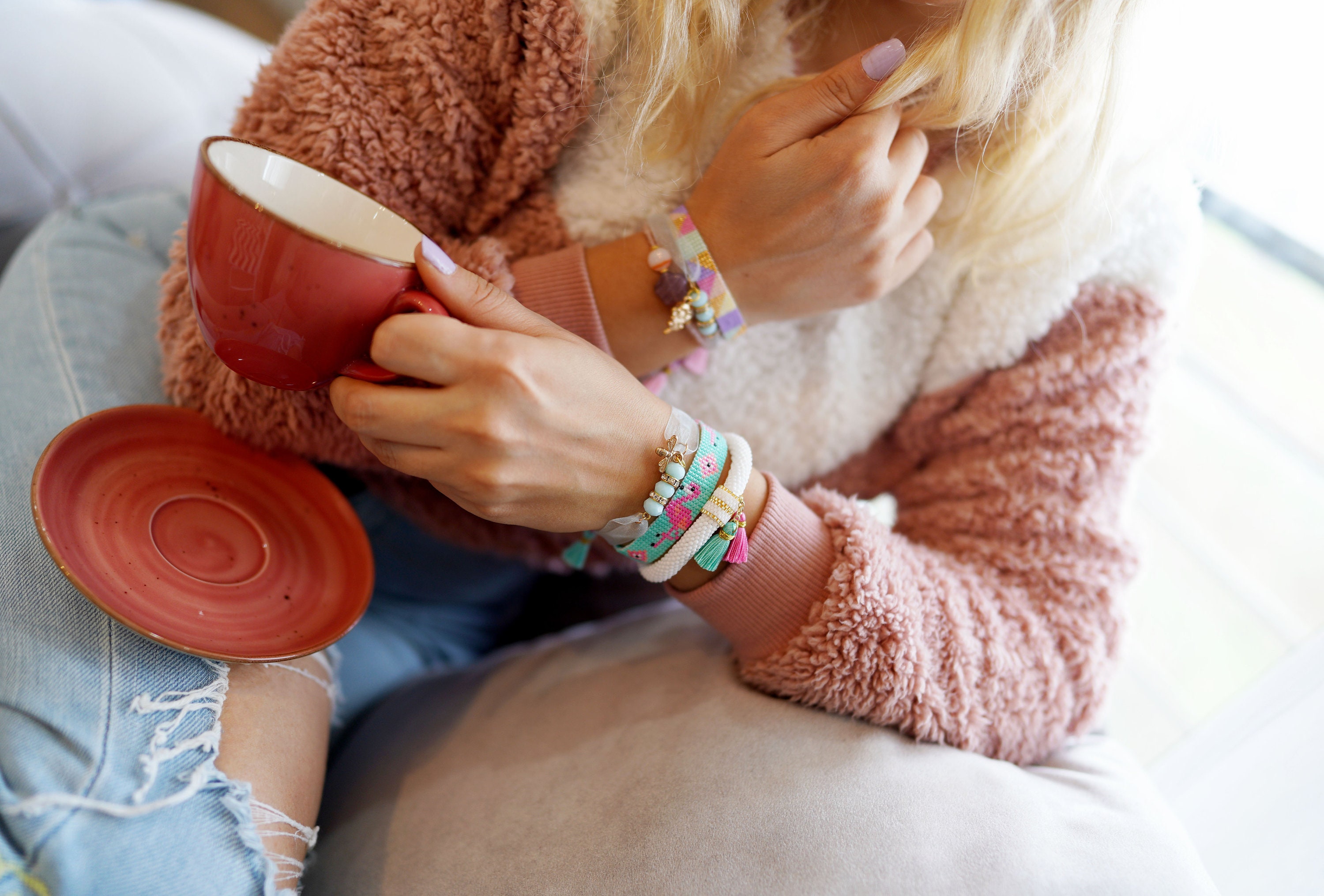 Beaded Bracelet, Authentic Armlet, Glass Jewelry, Friendship Wristlet ...