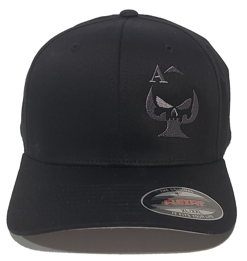 Ace of Spades Sniper Embroidered 2XL XXL PLUS SIZE Flexfit Black Cap ...