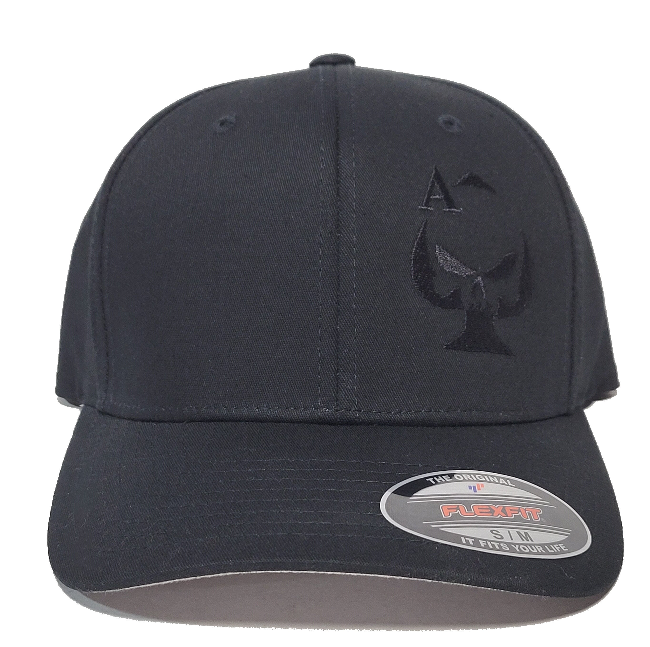 Black on Black Ace of Spades Embroidered Cap, FLEXFIT Hat 5001 - Etsy