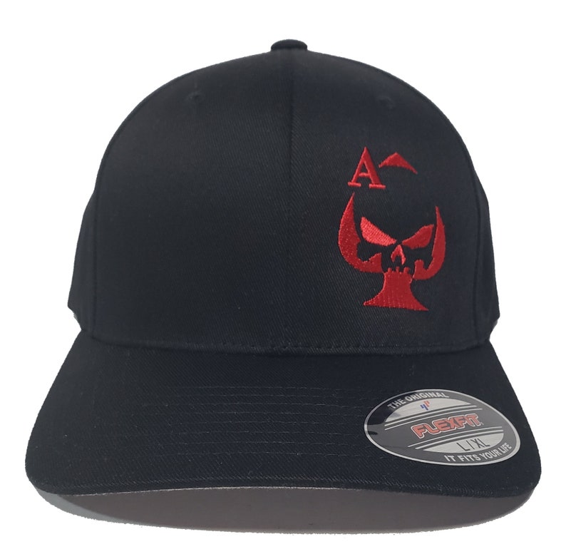 Red Ace of Spades Embroidered Cap, FLEXFIT Hat 5001 - Etsy