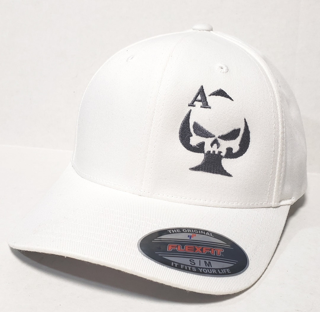 Ace of Spades Embroidered Cap, White FLEXFIT Hat C865 - Etsy