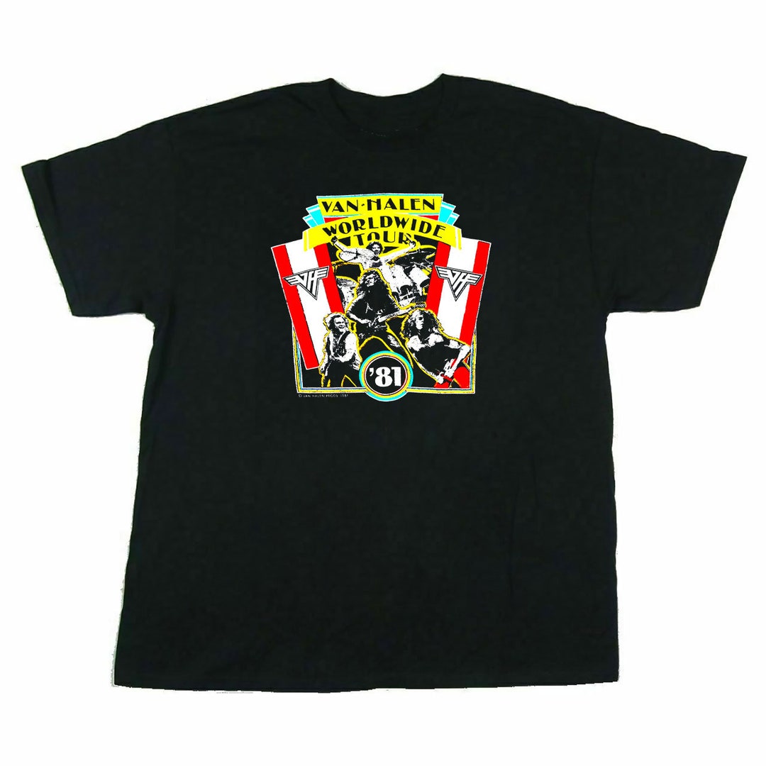 Van Halen Worldwide Tour 81 Gift Birthday Christmas T Shirt, Adult Kid ...