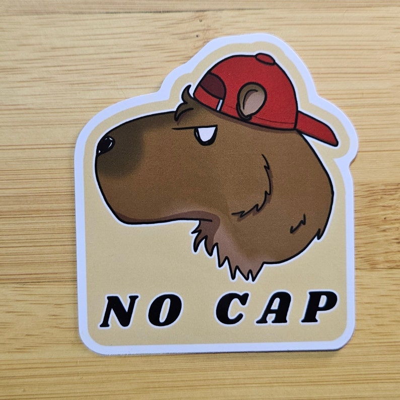 No Cap Capybara Sticker - Etsy