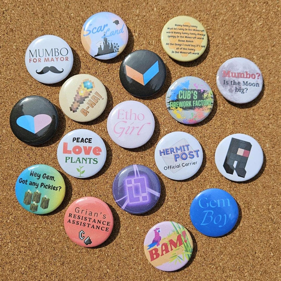 Hermitcraft/life Series Button Badges - Etsy