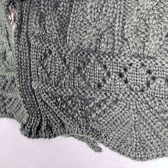 Vintage INIS CRAFTS Merino Wool Cardigan Sweater Gree… - Gem