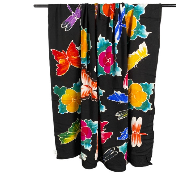 Vintage Van Klee Batik Butterfly Dragonfly Print Saro… - Gem