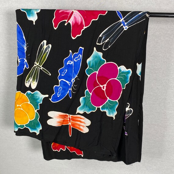 Vintage Van Klee Batik Butterfly Dragonfly Print Saro… - Gem