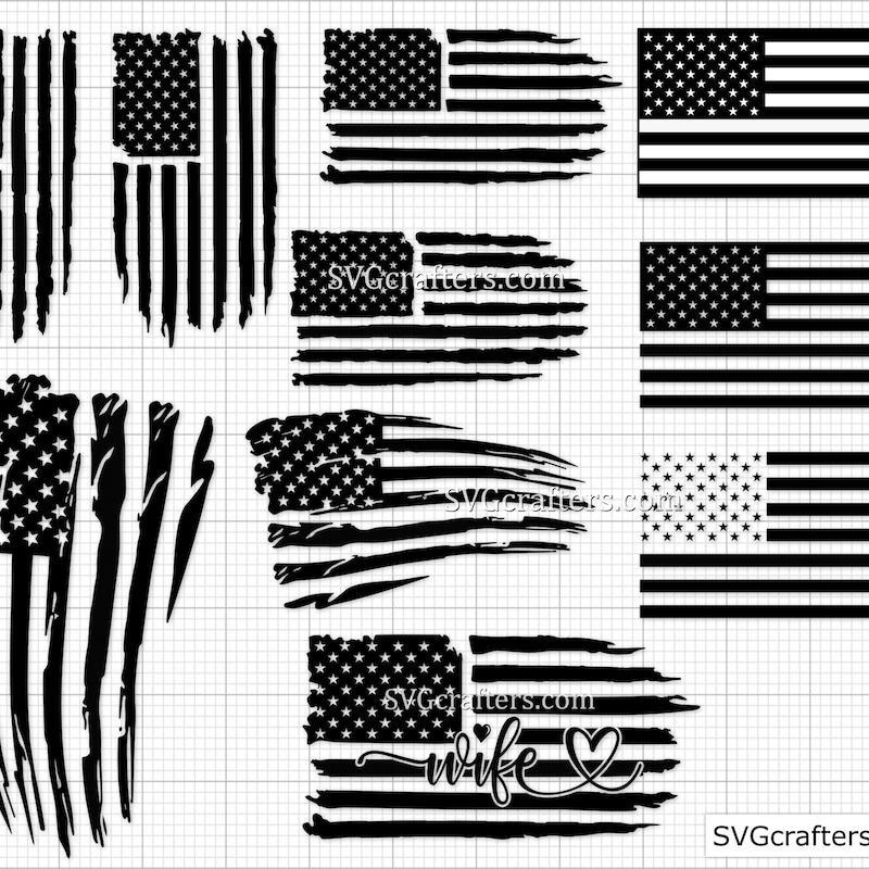 Tattered Flag Svg - Etsy