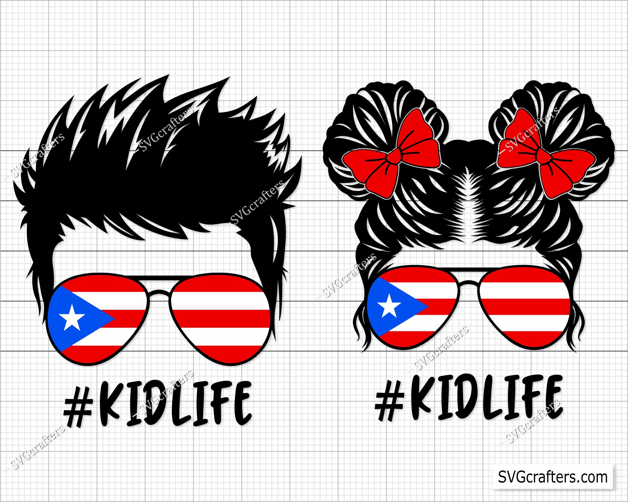 Puerto Rico Kidlife Svg Messy Bun Puerto Rico Svg Puerto - Etsy