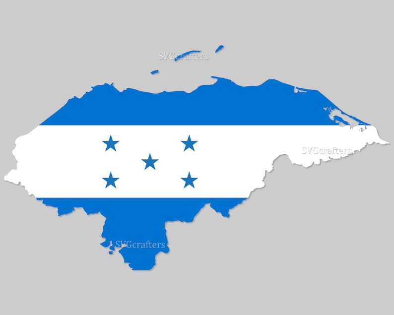Honduras Flag Map Svg Png, Honduras Flag Svg, Honduras Flag Vector ...