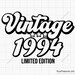 Vintage 1994 Svg, 30th Birthday Svg, 30th Svg, 30th Cut File for Cricut ...