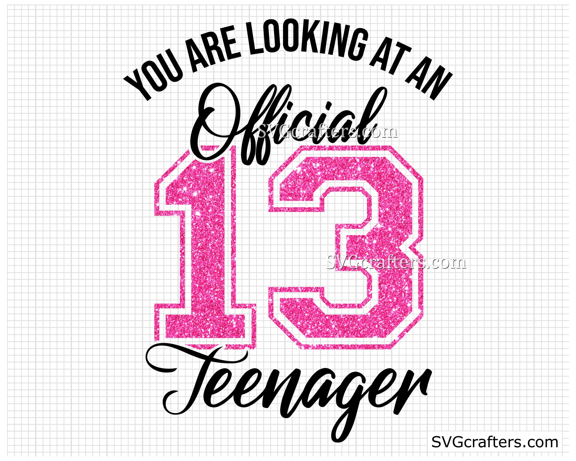 13 Official Teenager Svg 13th Birthday Svg Birthday Girl - Etsy