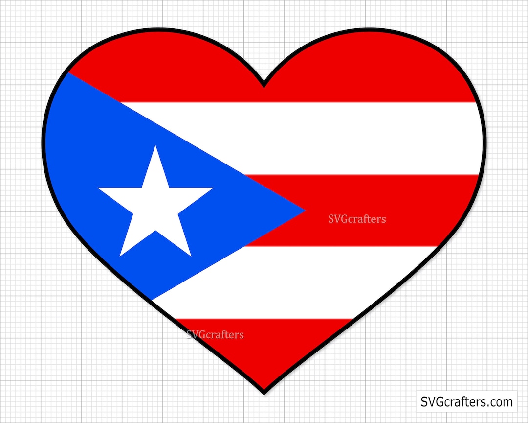 Puerto Rico Heart Flag Svg, Puerto Rican Svg, Puerto Rico Svg, Boricua ...